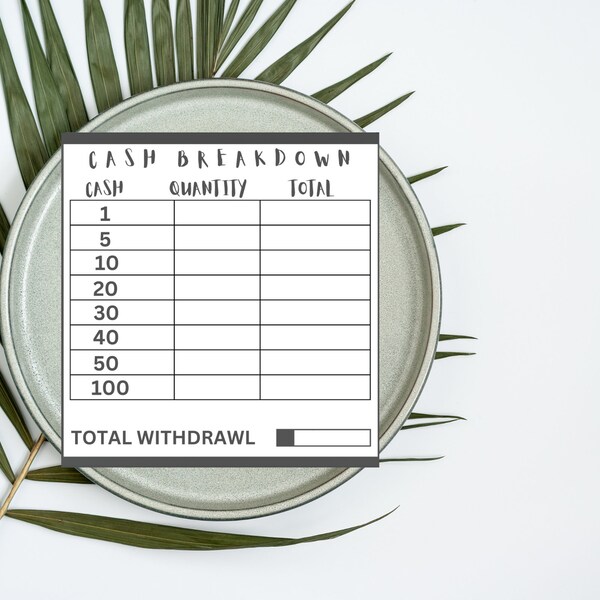 Cash Withdrawal Slip Printable - Etsy