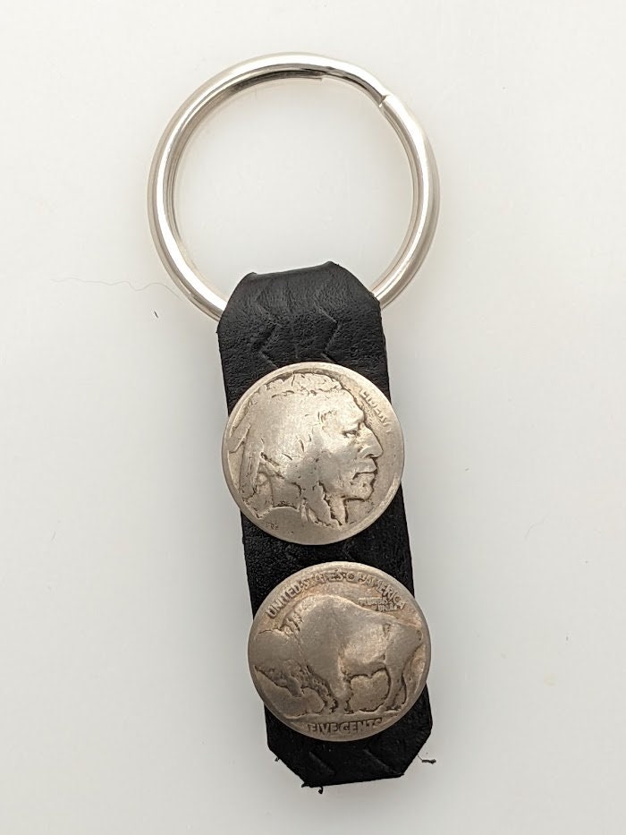Vintage Nickel Double Coin Keychain - Etsy