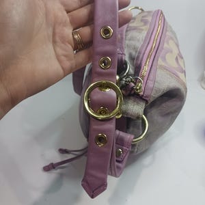 Vintage Hobo Patch Work Pink and White Canvas/leather Coach Purse - Etsy