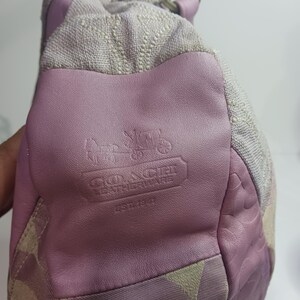 Vintage Hobo Patch Work Pink and White Canvas/leather Coach Purse - Etsy