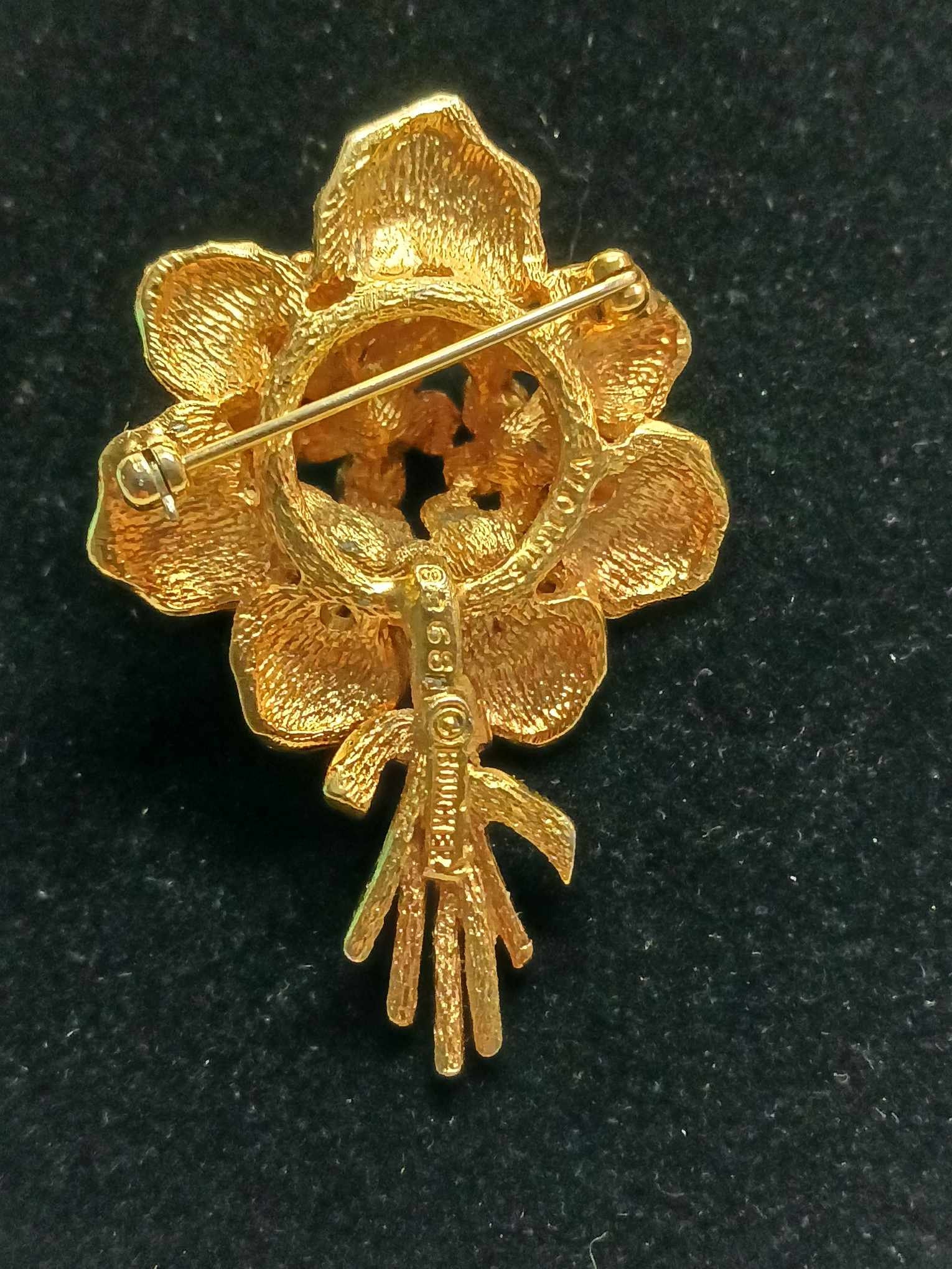 Vintage Boucher Gold Tone Brooch Numbered - Etsy