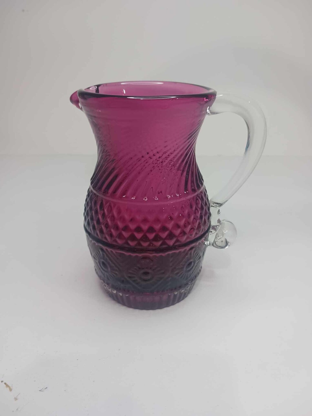 Hand Blown Cranberry Pilgrim Glass Pitcher - Etsy