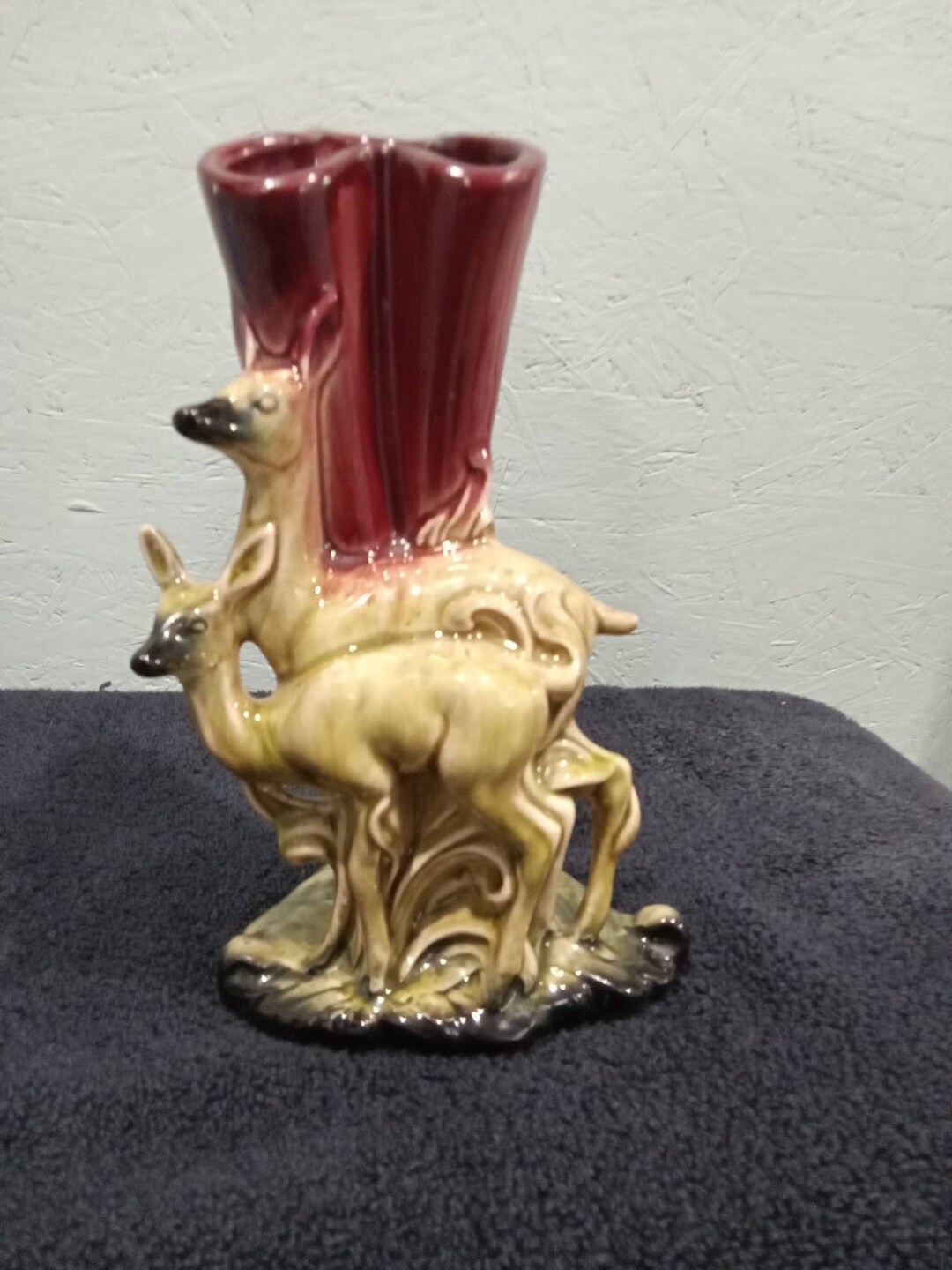 Decorative Vintage Deer Vase by Hull #37 Mint - Etsy