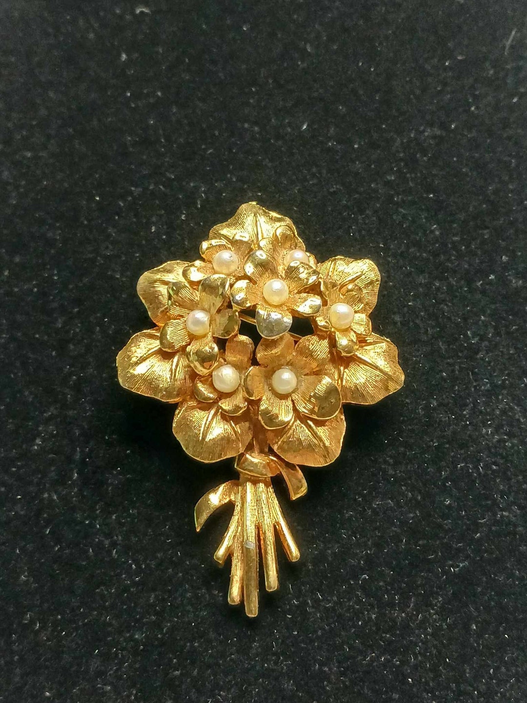 Vintage Boucher Gold Tone Brooch Numbered - Etsy