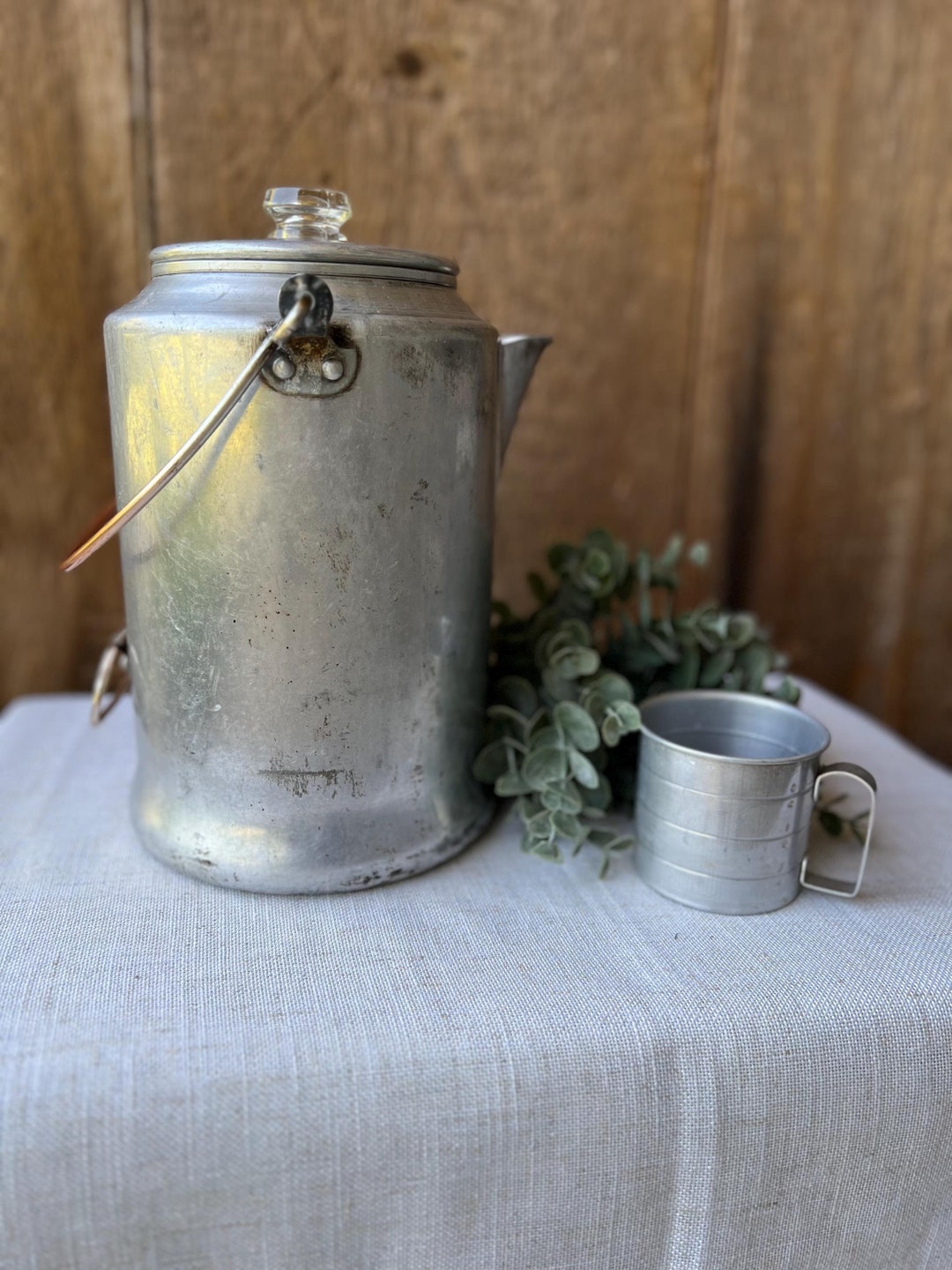 Vintage Sears Aluminum 20 Cup Percolator Coffee Pot With Aluminum Cup, Collectible Kitchenware ...