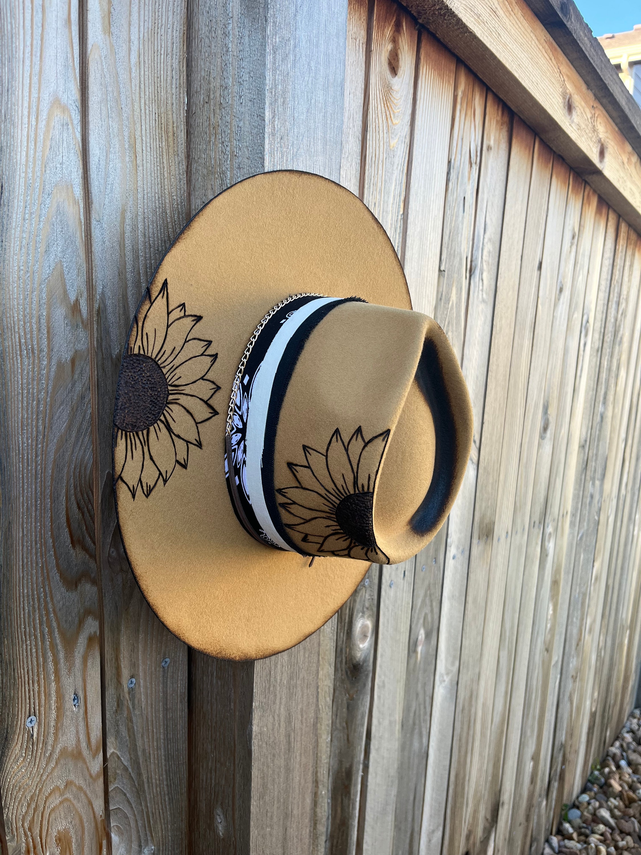 Smoked Sunflower | Custom Felt Hat, Western Hat, Wide Brim Hat, Cowboy ...