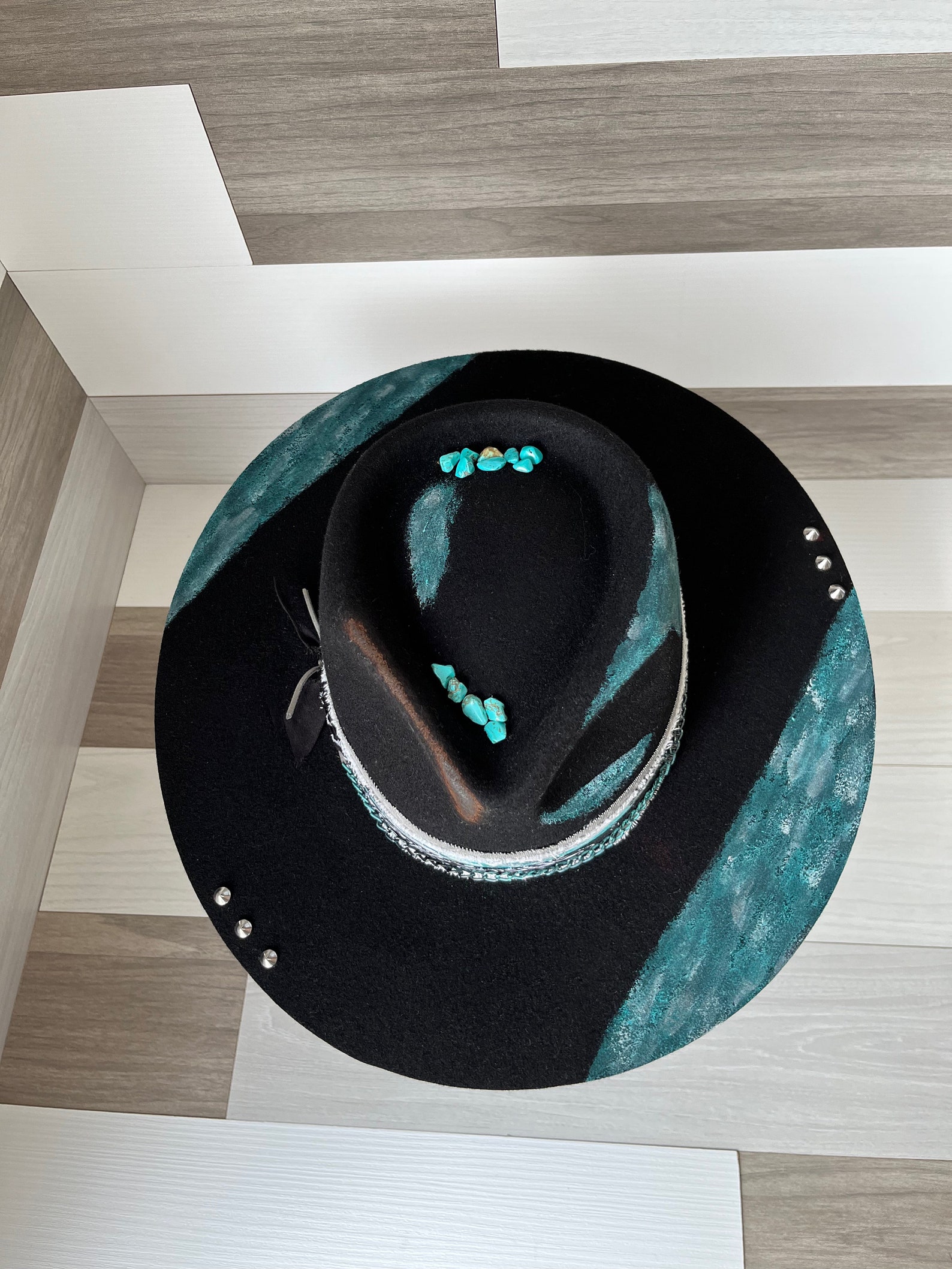 Electric Night Custom Felt Hat Western Hat Wide Brim Hat - Etsy