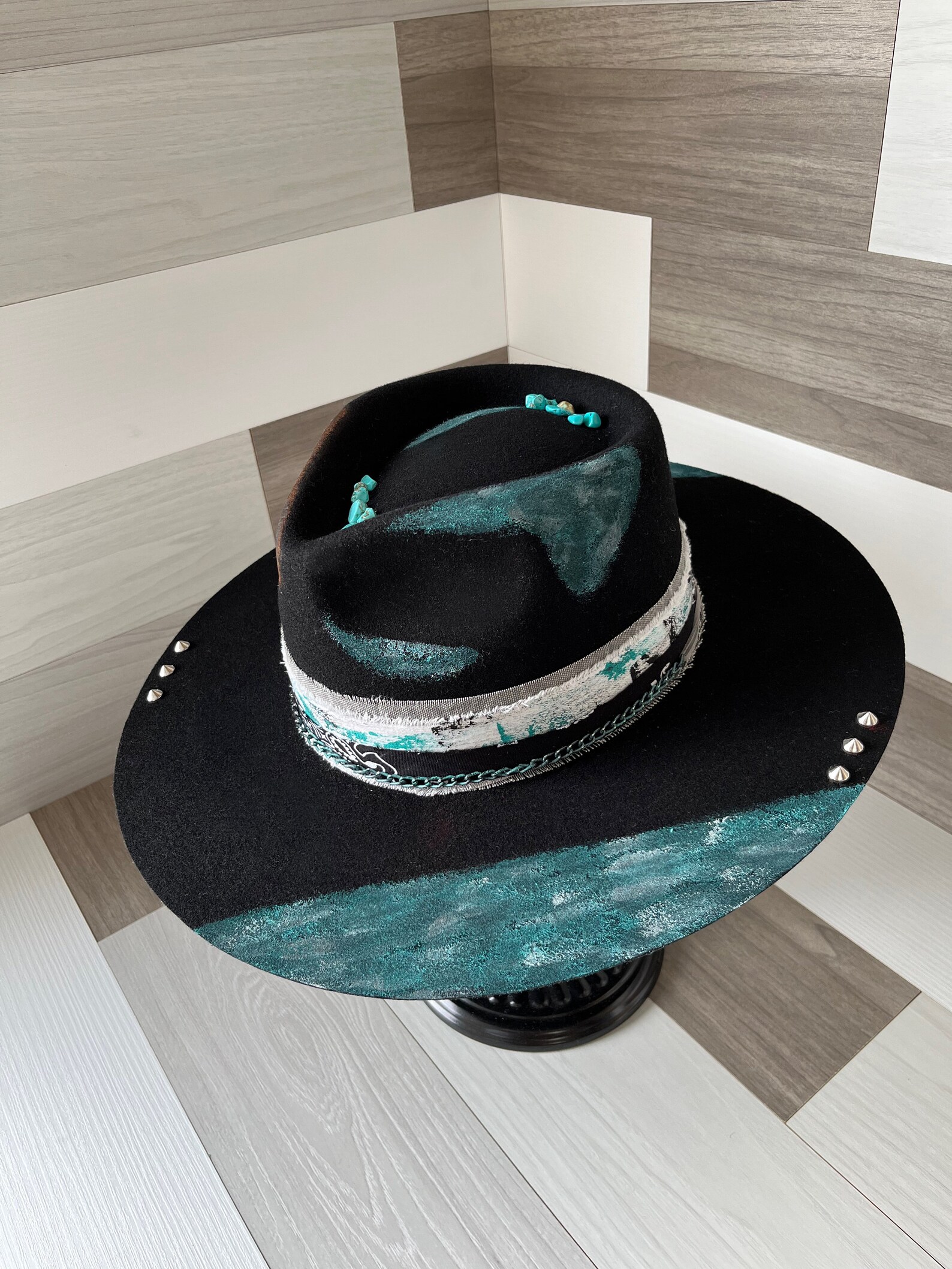 Electric Night Custom Felt Hat Western Hat Wide Brim Hat - Etsy