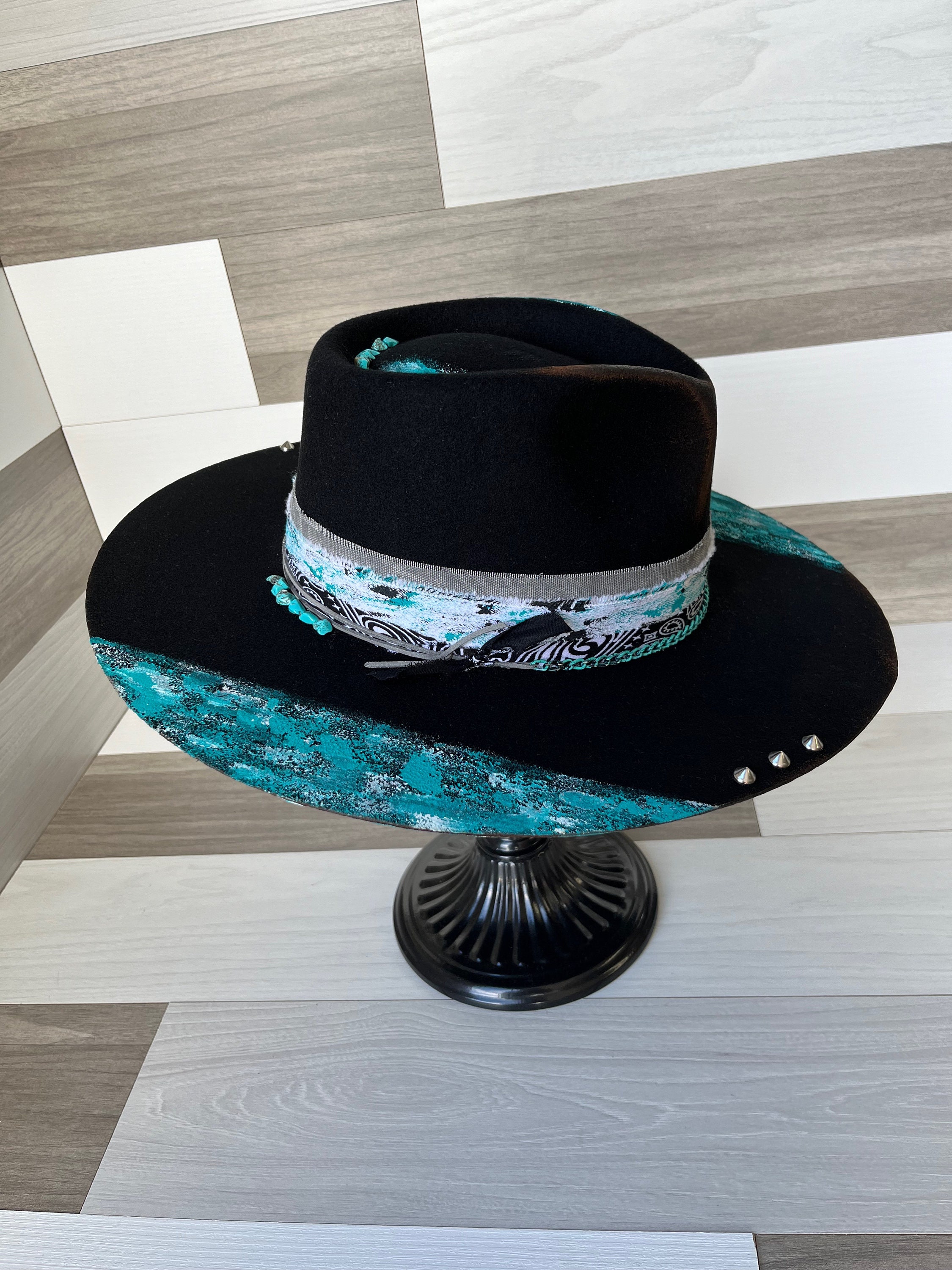 Electric Night | Custom Felt Hat, Western Hat, Wide Brim Hat, Cowboy ...