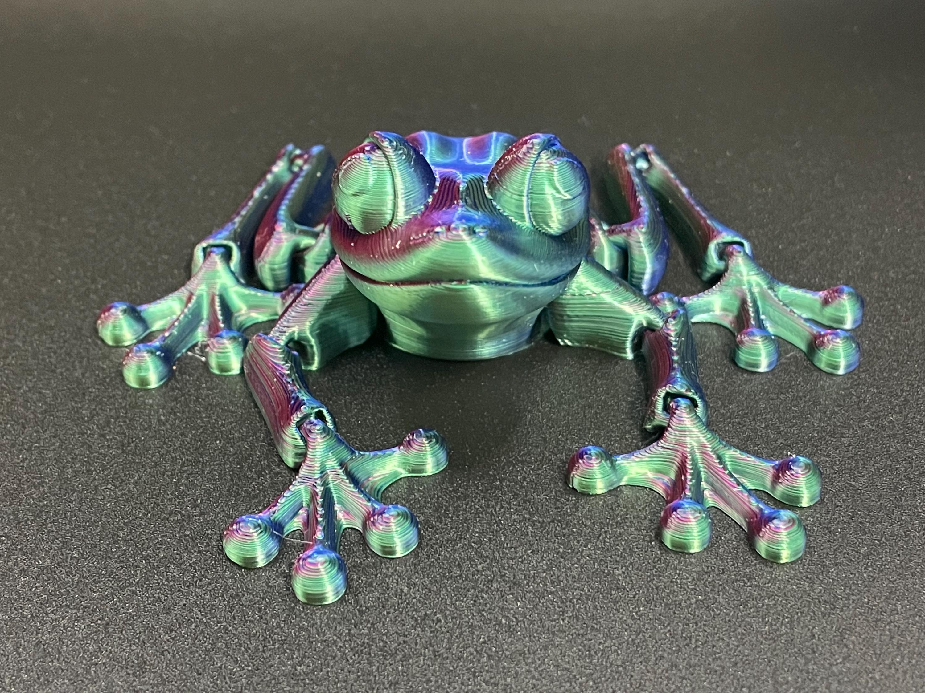 Flexible 3D Printed Articulated Frog – Plastic Animal Toy, Movable ...