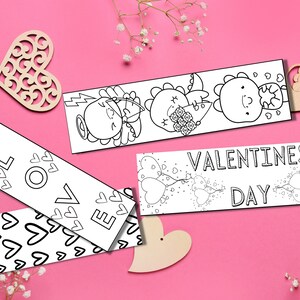 Printable Colouring Valentine Bookmarks - Set of 4 - Colouring ...