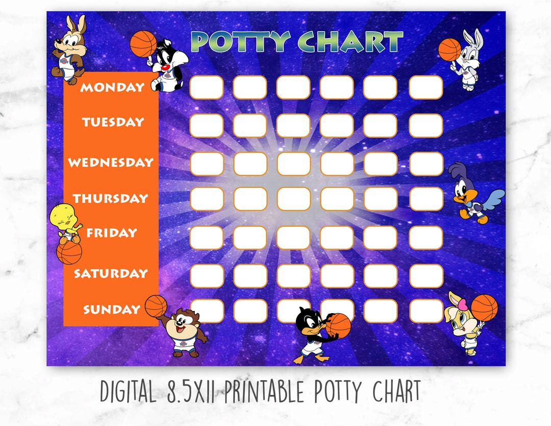 Space Jam Potty Chart, Kids Potty Chart - Etsy