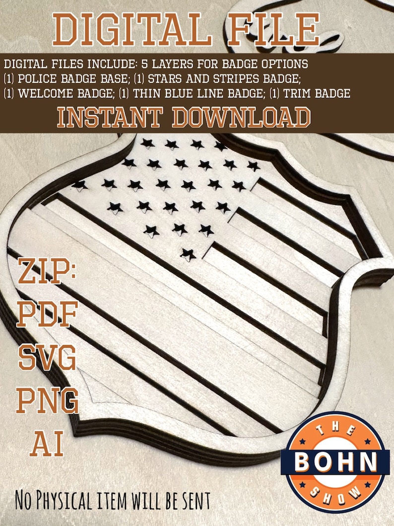 Police Badge SVG: Thin Blue Line, Retirement Award, Door Ornament ...