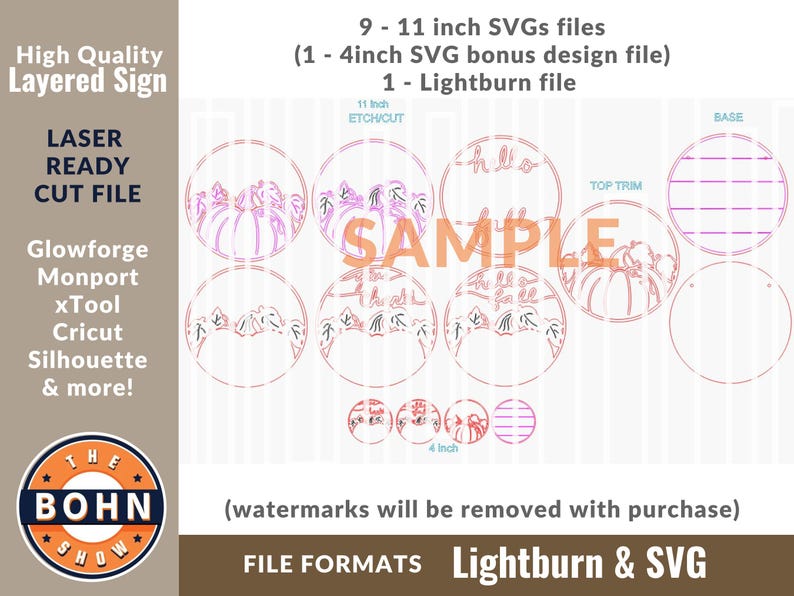 Pumpkin Fall Layered Sign Laser Cut File (SVG, Lightburn) - Etsy