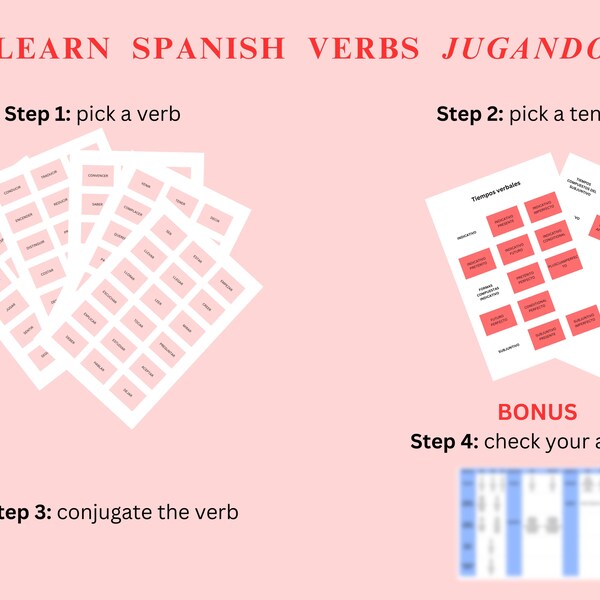 Spanish Verb Cards - Etsy
