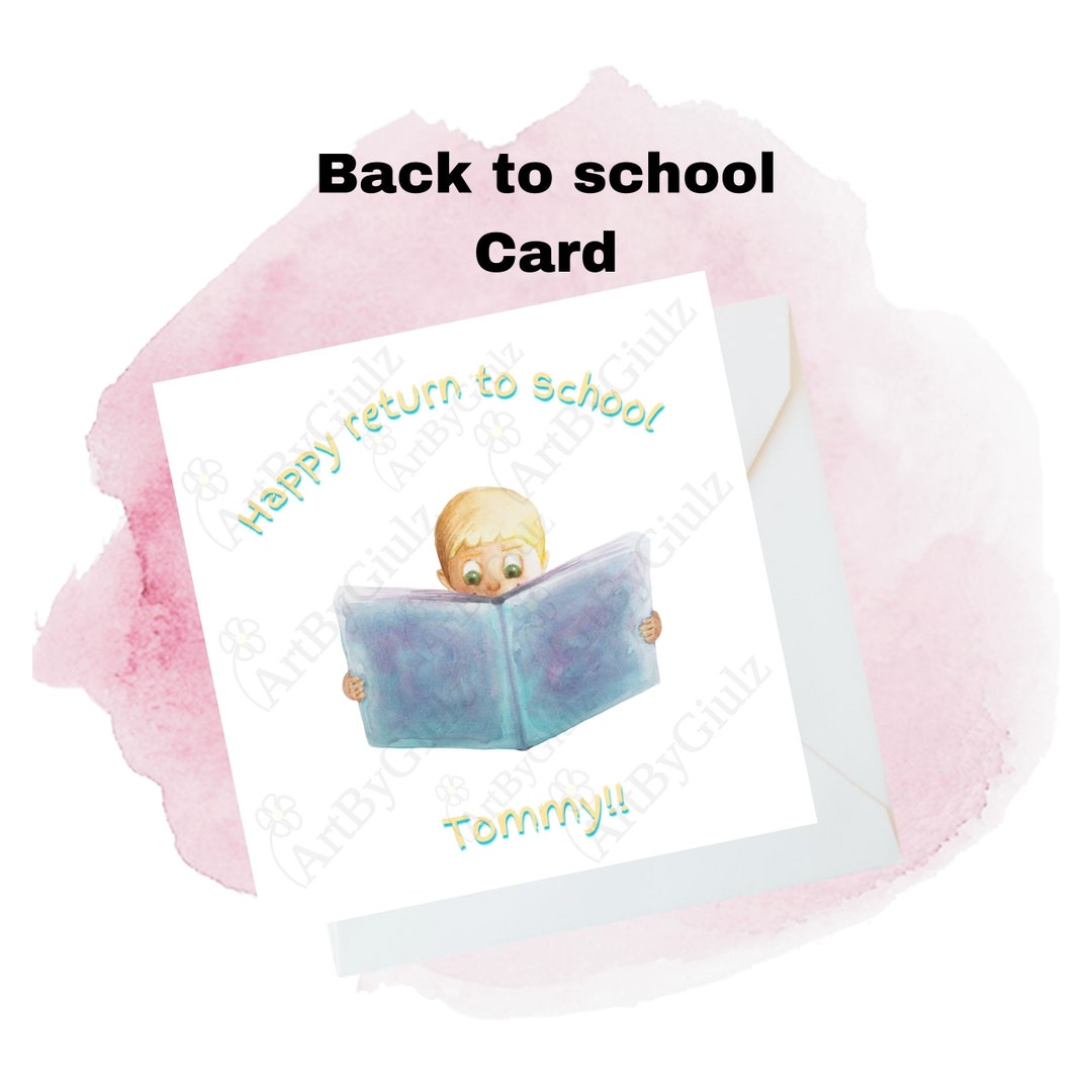 Back to School Card Good Luck Have Fun Card Watercolour Print - Etsy