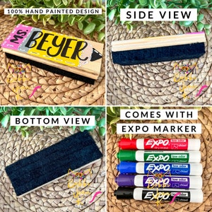 Personalized Name Dry Erase White Board Eraser & Marker Teacher Gift ...