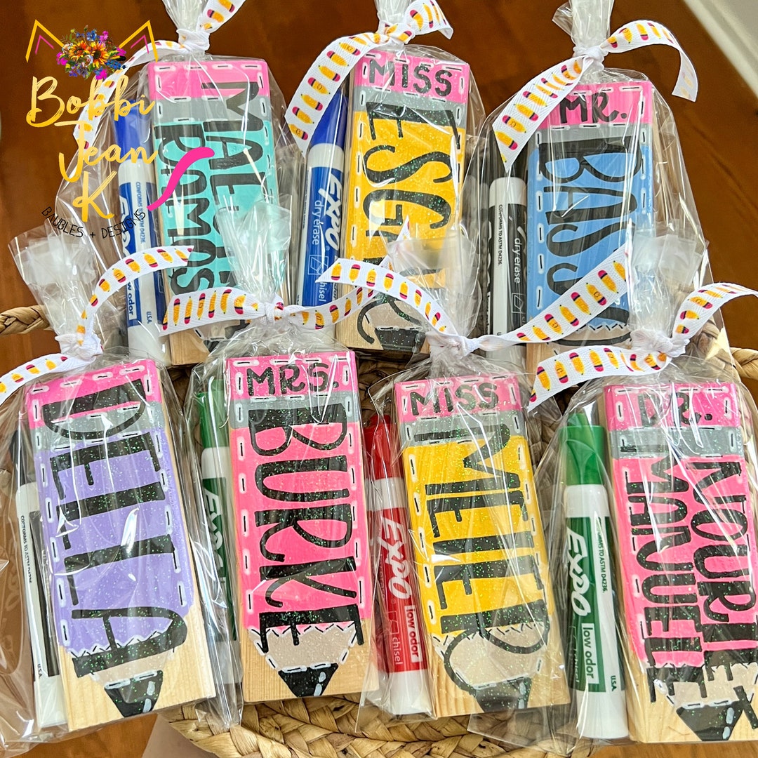 Personalized Name Dry Erase White Board Eraser & Marker Teacher Gift ...