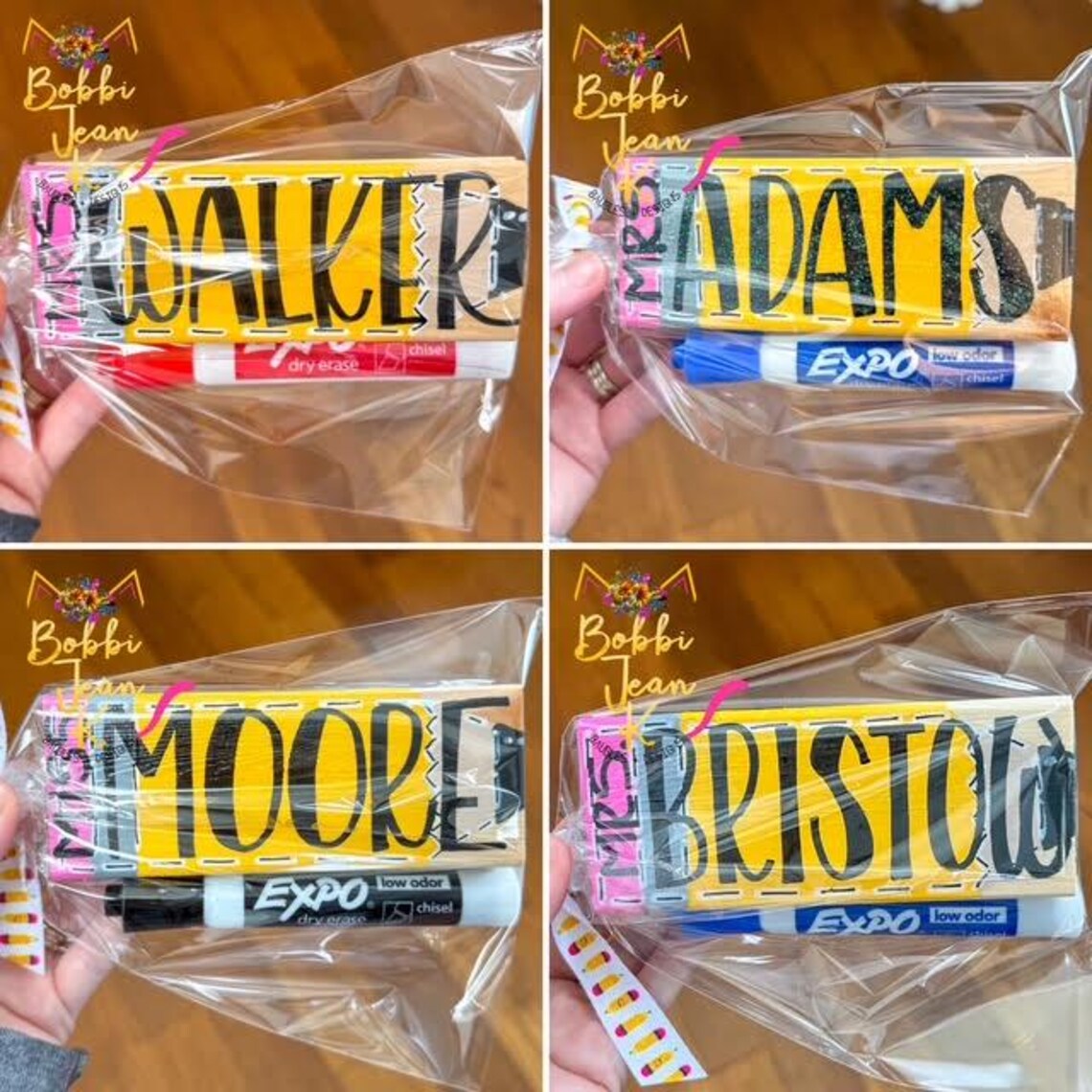 Personalized Name Dry Erase White Board Eraser & Marker Teacher Gift ...