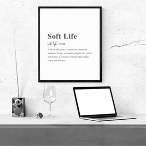 Soft Life Definition, Modern Wall Art Print, Soft Life Babe , Soft Life ...