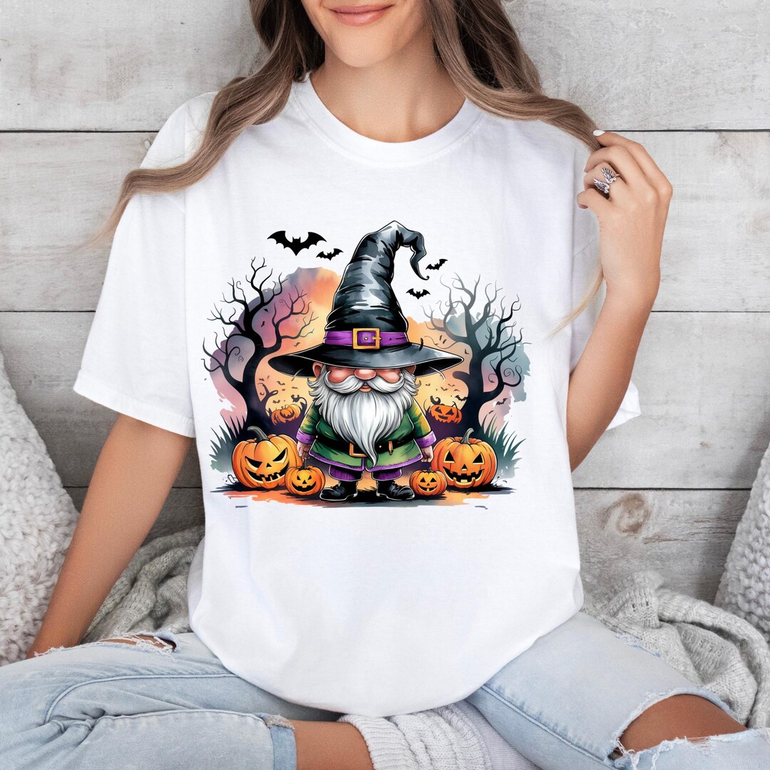 Halloween Gnome Shirt Comfort Colors Spooky Gnome Tee - Etsy