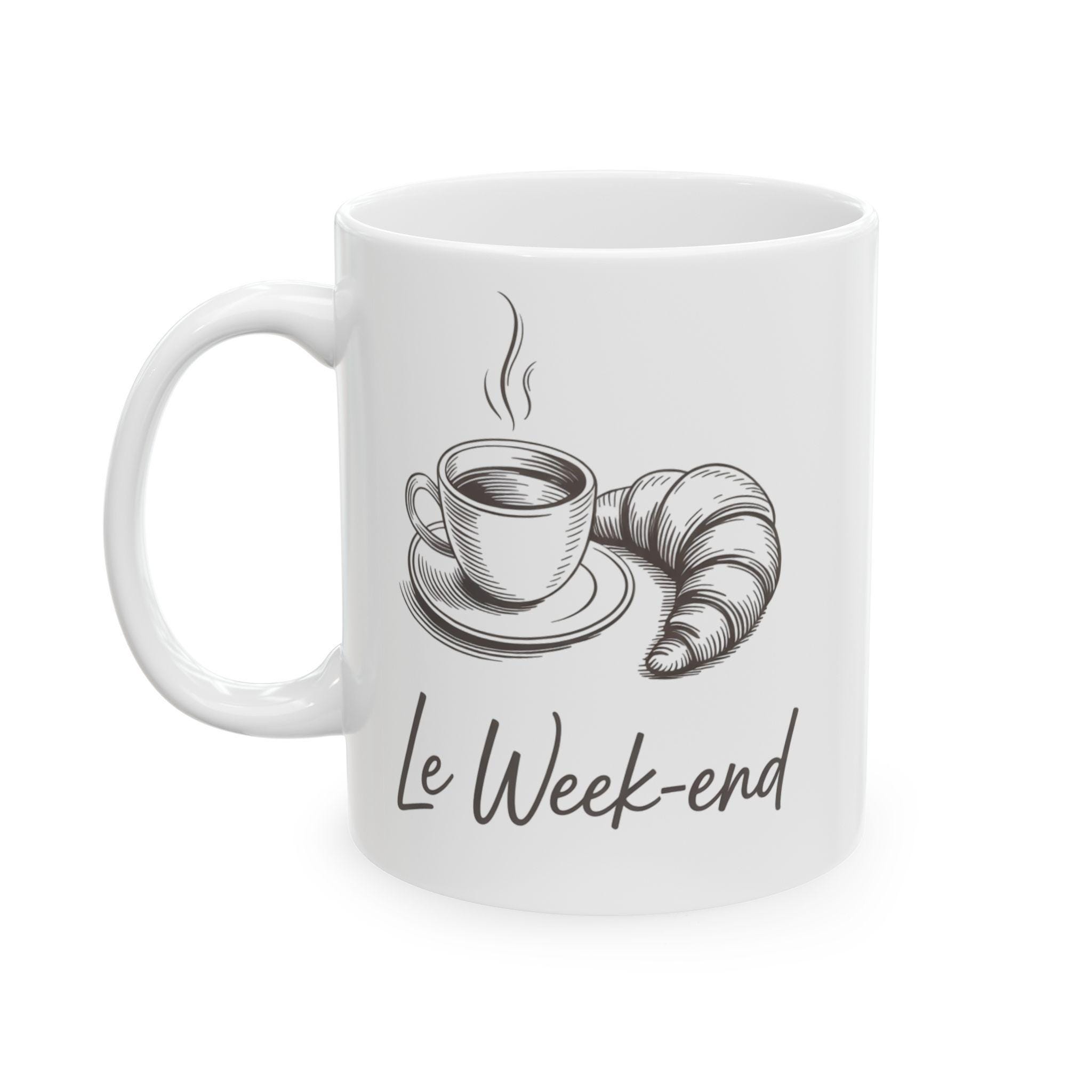Le Weekend Mug French Coffee and Croissant Mug Parisian Brunch ...