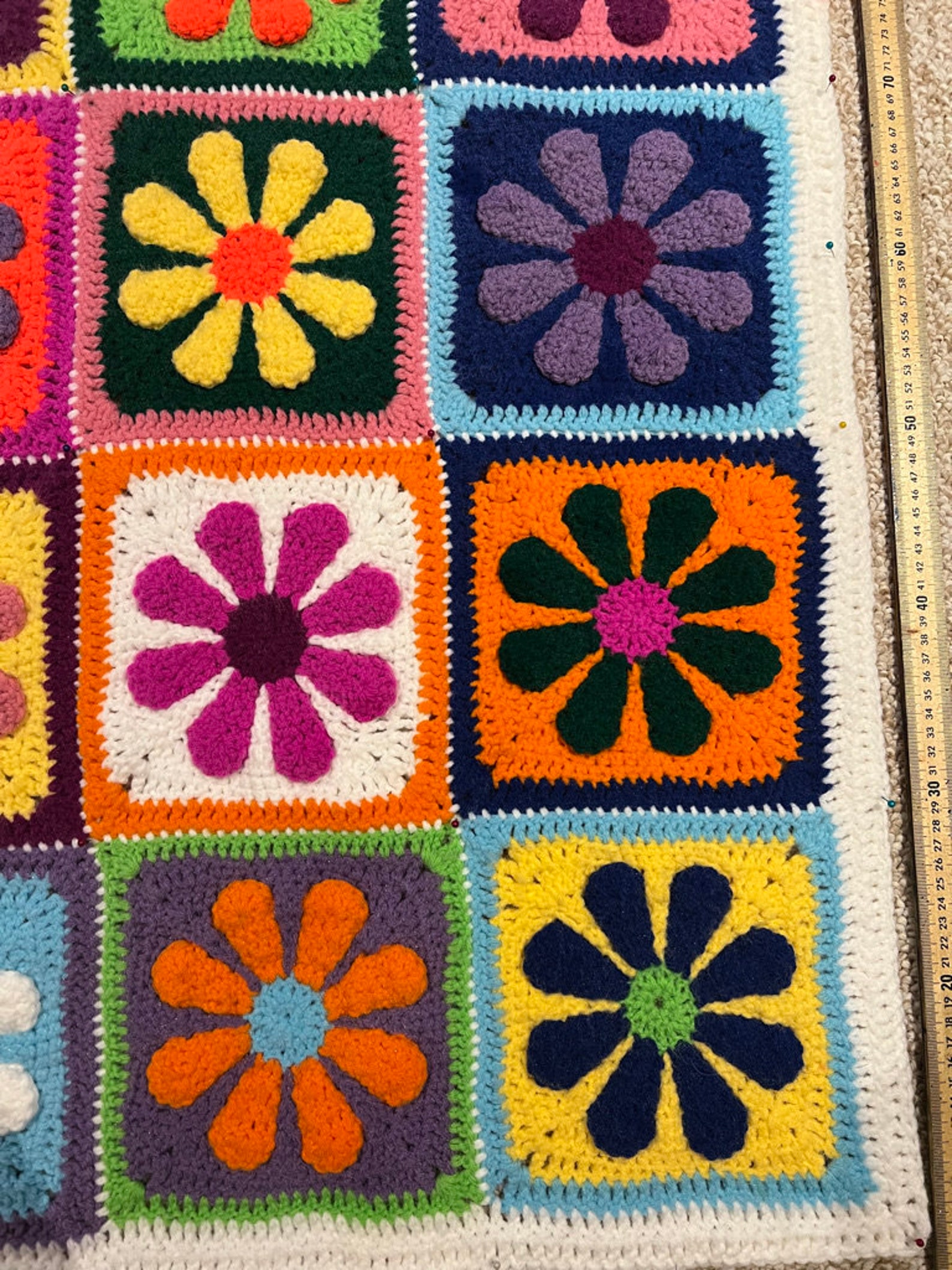 Handmade Crochet Flower Power Blanket - Etsy