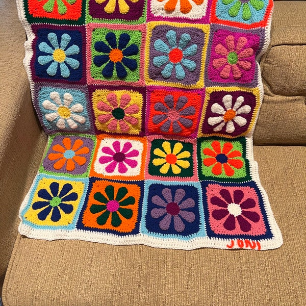 Crochet Flower Blanket - Etsy