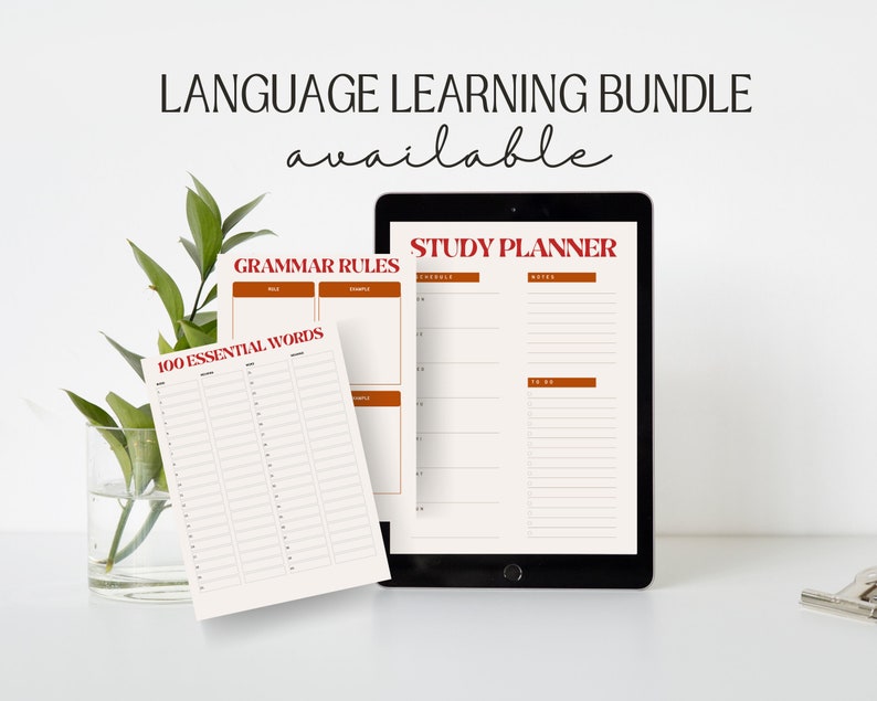 Digital Language Learning Journal Notebook Planner - Etsy