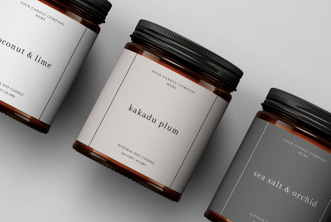 Editable Candle Label Template | Minimal Style Candle Label ...