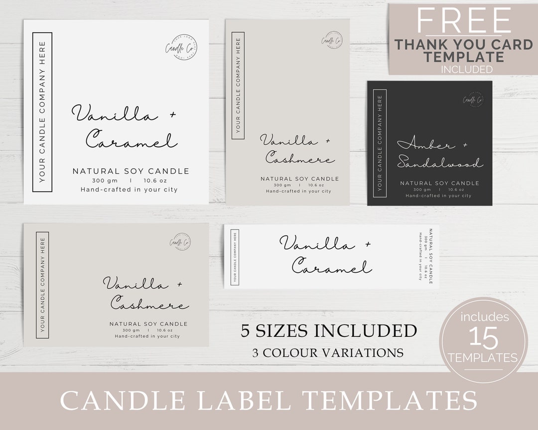 Editable Candle Label Template | Minimal Style Candle Label ...
