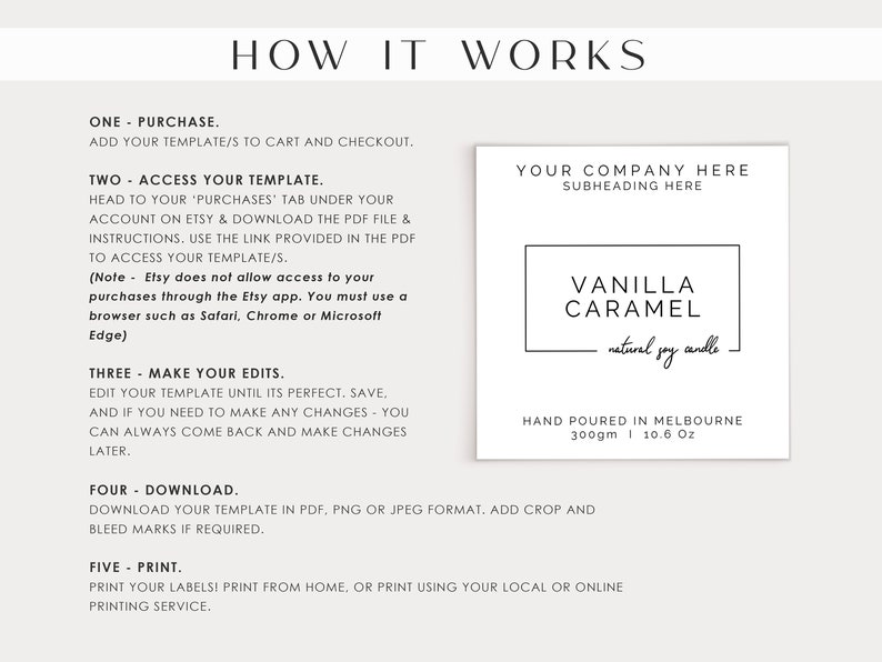 Editable Candle Label Template | Minimal Style Candle Label ...