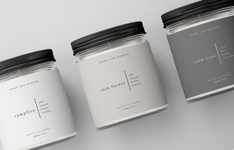Candle Label Template | Minimal Style Candle Label | Modern ...