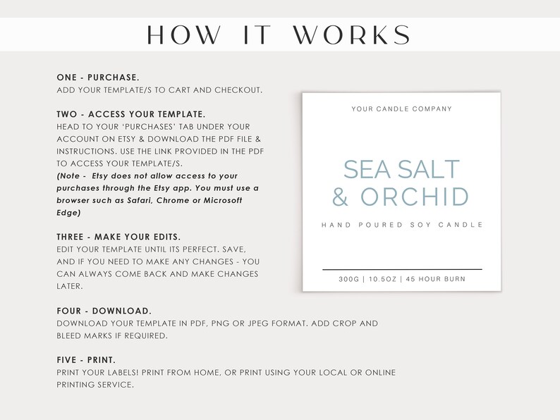 Editable Candle Label Template | Minimal Style Candle Label | Customisable Label | Modern Label ...