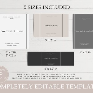 Editable Candle Label Template | Minimal Style Candle Label ...