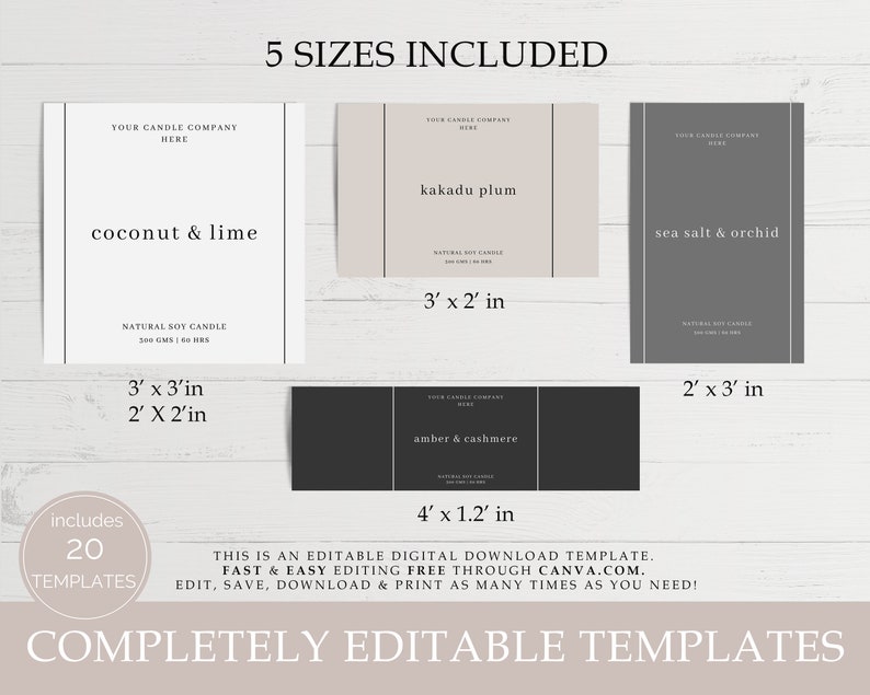 Editable Candle Label Template | Minimal Style Candle Label ...