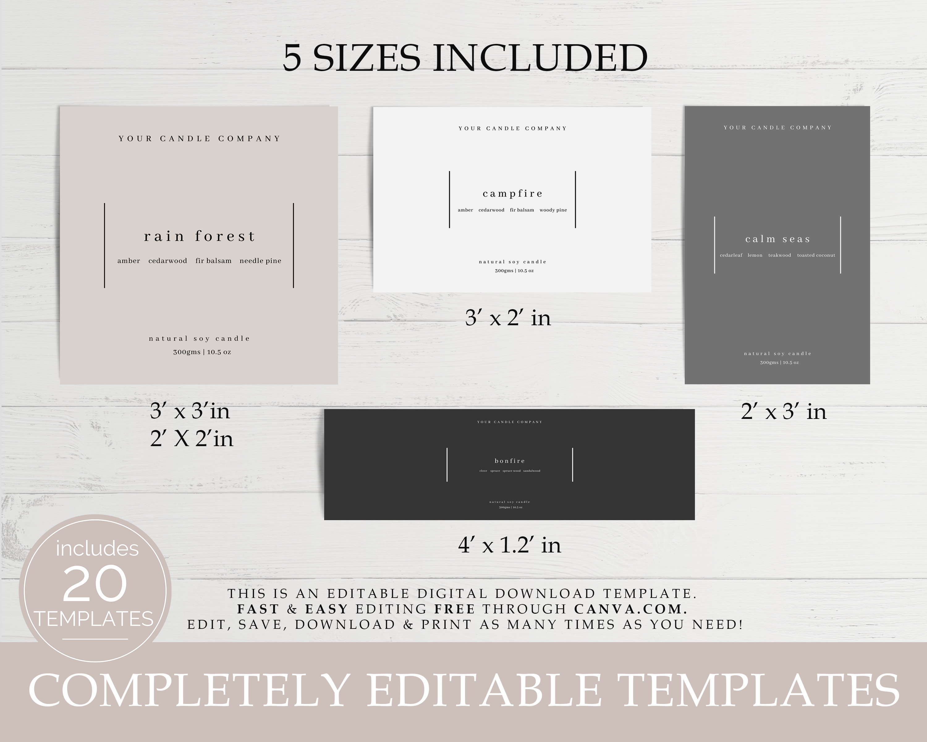 Candle Label Template | Minimal Style Candle Label | Modern ...