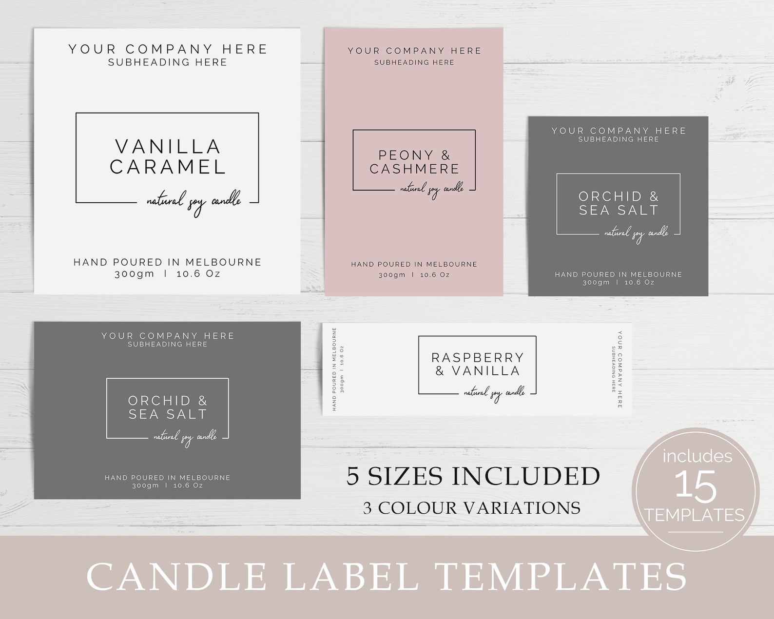 Editable Candle Label Template | Minimal Style Candle Label | Customisable Label | Wax Melt ...
