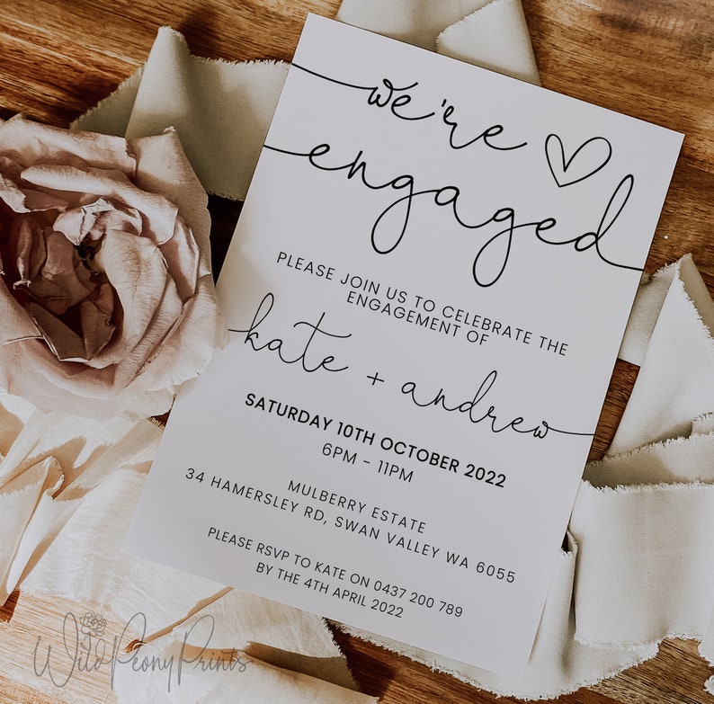 Engagement Party Invitation Template Editable Engagement Invitation ...