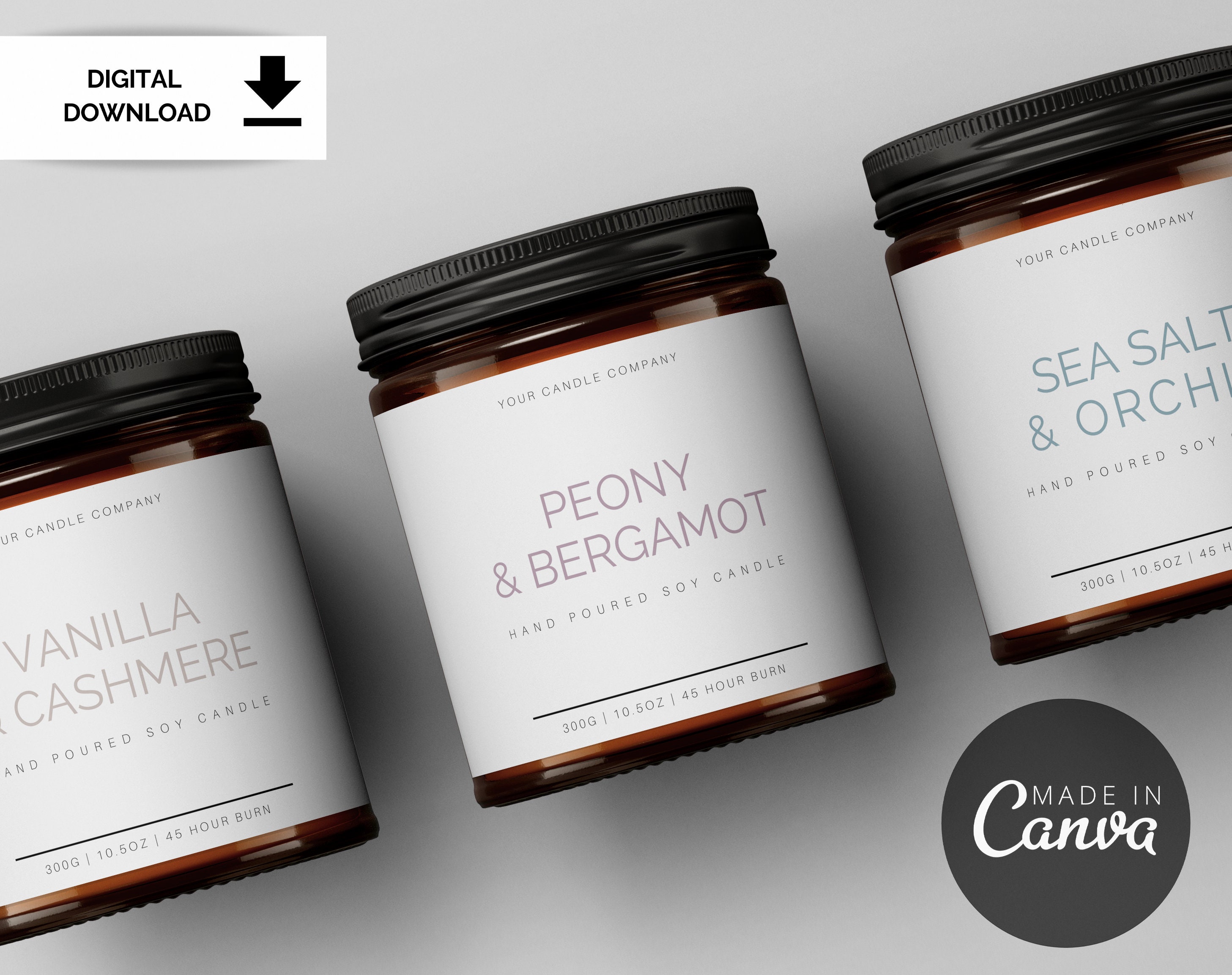 Editable Candle Label Template | Minimal Style Candle Label | Customisable Label | Modern Label ...