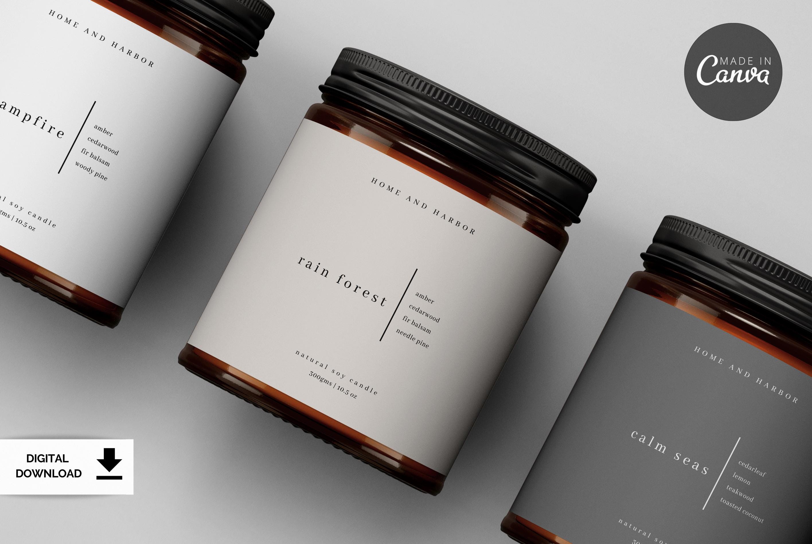 Candle Label Template | Minimal Style Candle Label | Modern ...