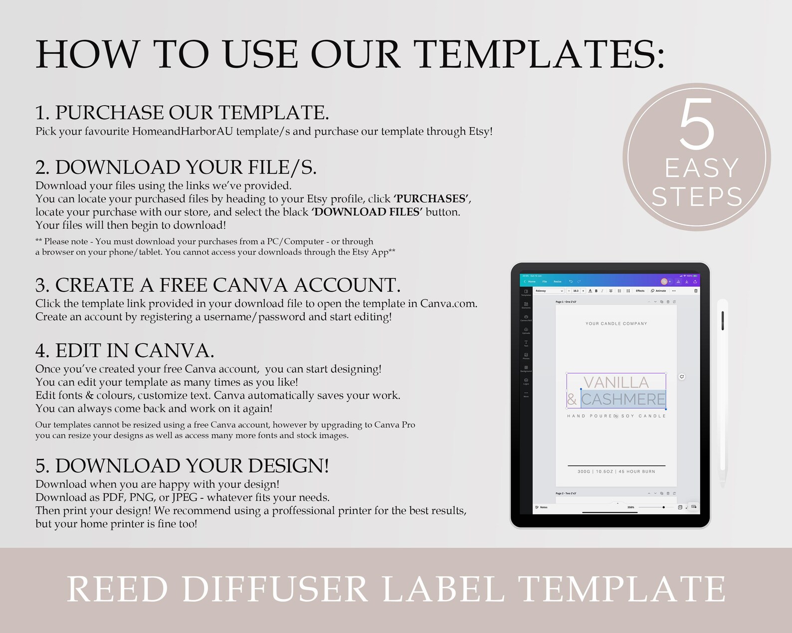 Editable Reed Diffuser Label | Reed Diffuser Labels | Canva Reed ...
