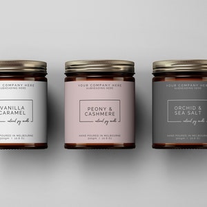Editable Candle Label Template | Minimal Style Candle Label ...