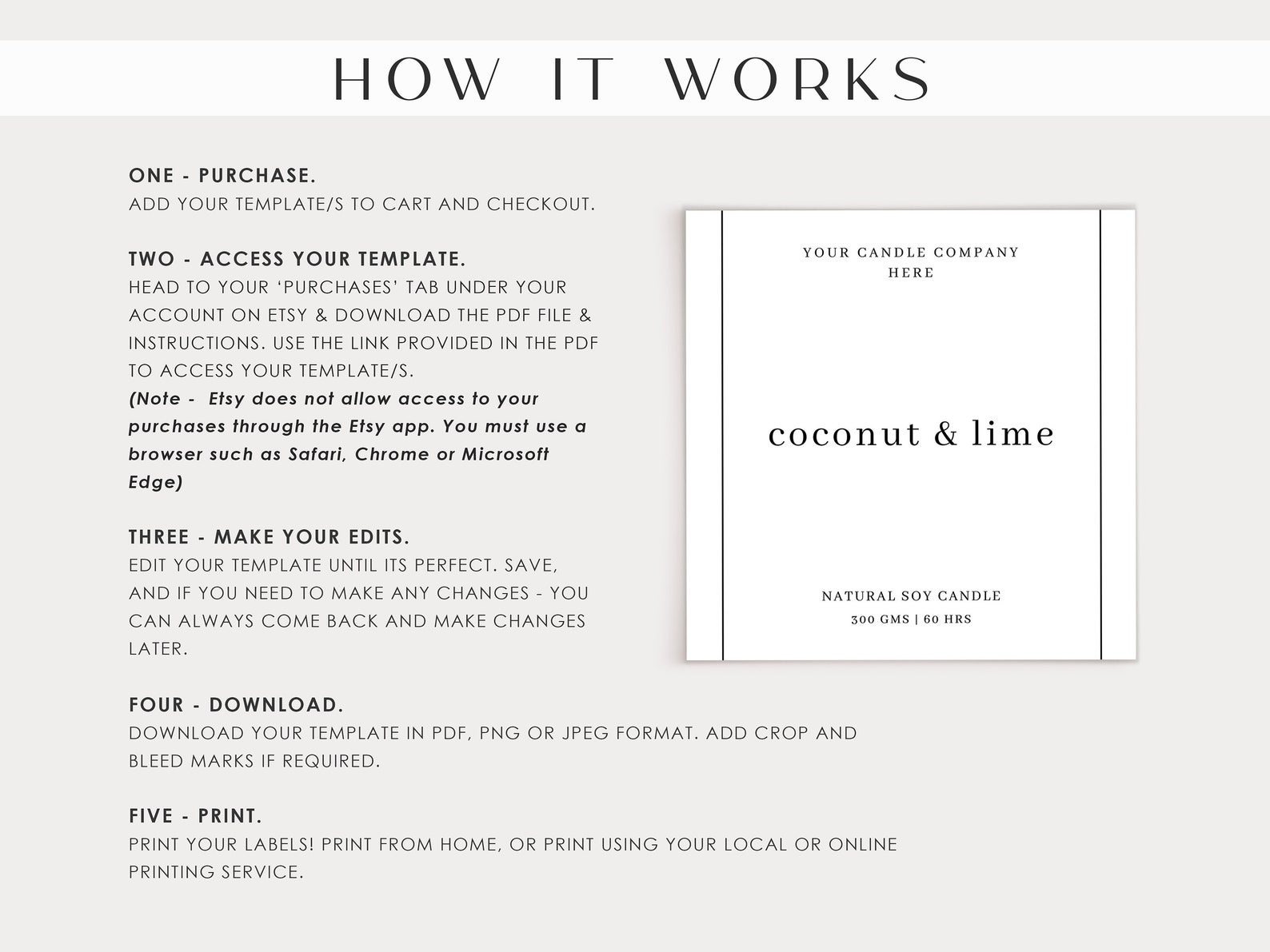 Editable Candle Label Template | Minimal Style Candle Label ...