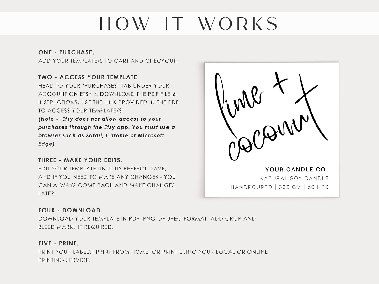 Editable Candle Label Template | Minimal Style Candle Label ...