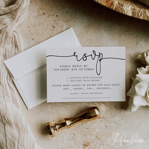 RSVP Card Template | Editable RSVP Card | Please Reply | Invitation ...
