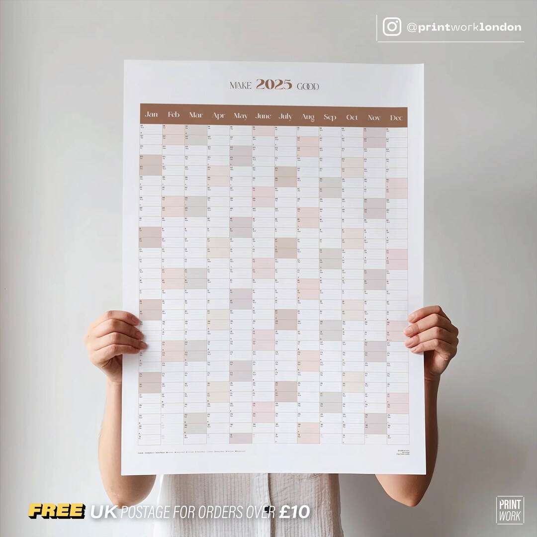 2025 Wall Planner Portrait Landscape Modern Colourful | 2025 Calendar ...