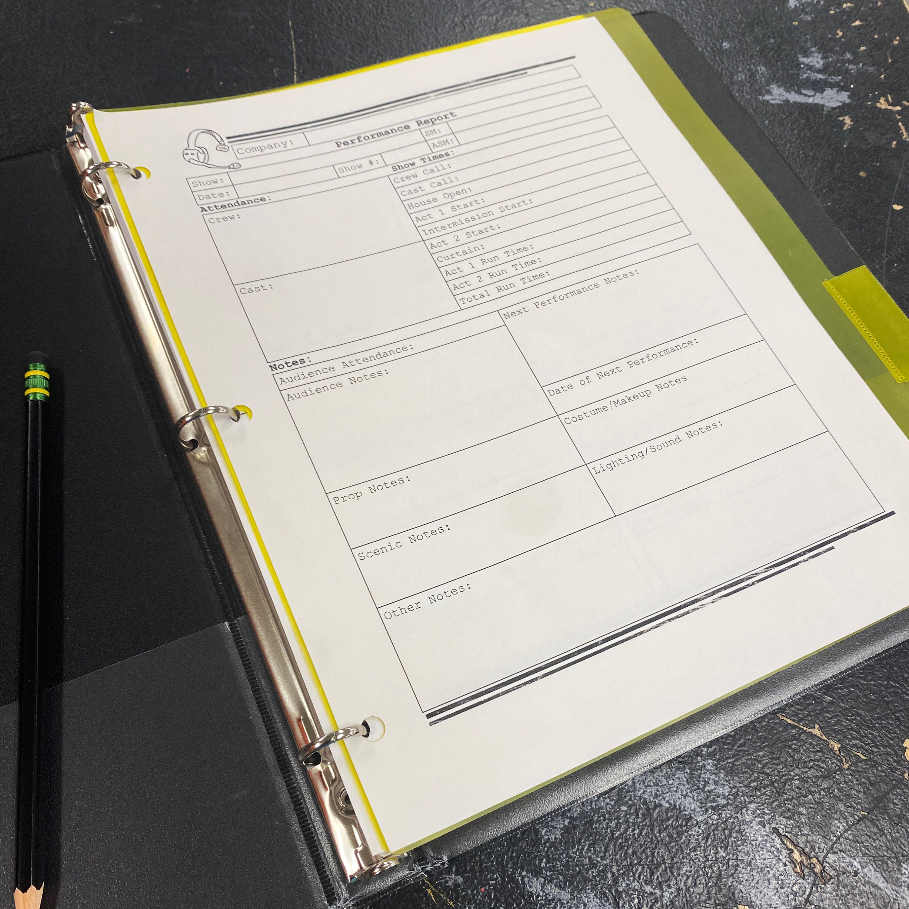 BUNDLE Printable PDF Rehearsal and Performance Reports for Theater ...