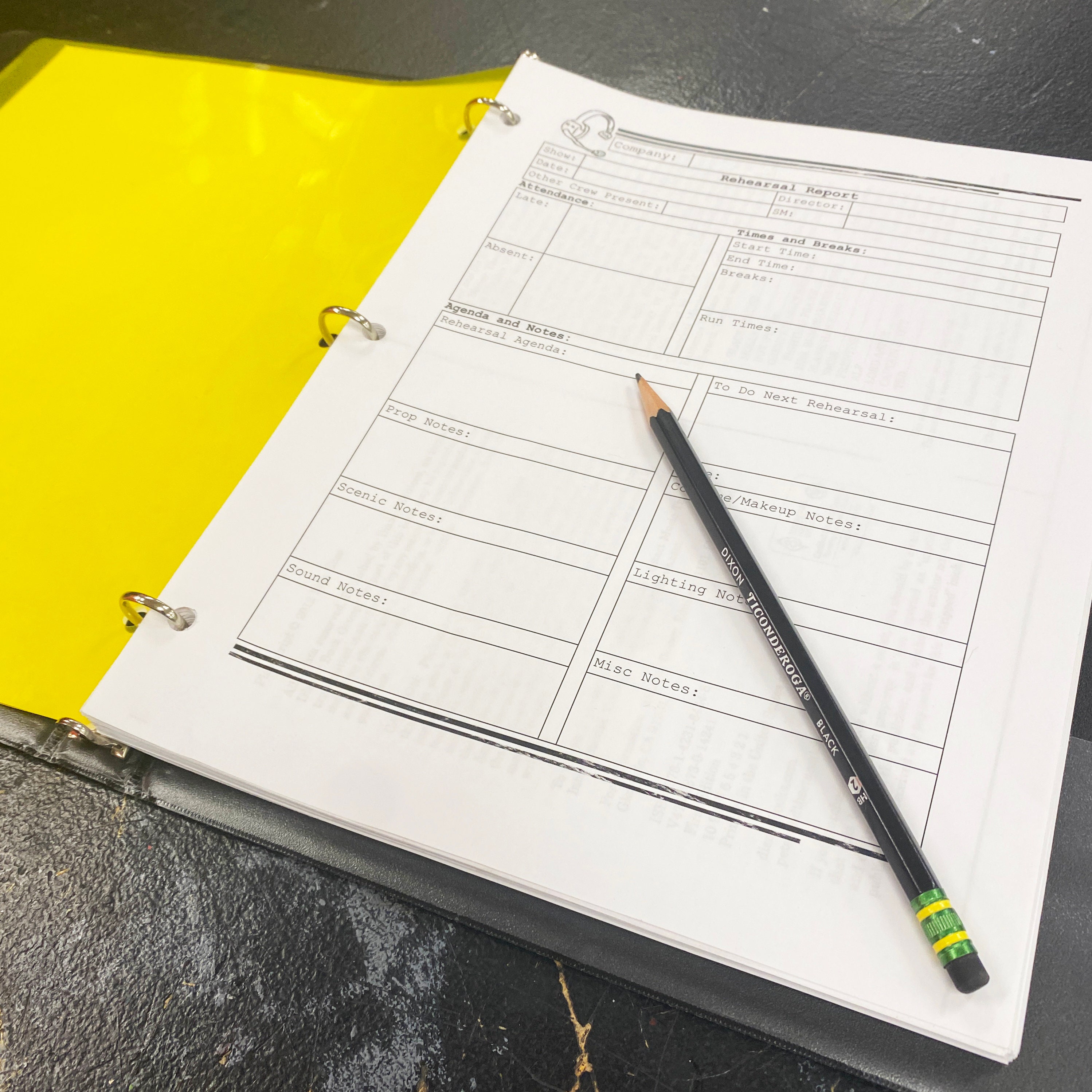 BUNDLE Printable PDF Rehearsal and Performance Reports for Theater ...