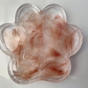 Clear Resin Cast Preserved Cat/dog Fur/ashes Memorial Paw Print ...